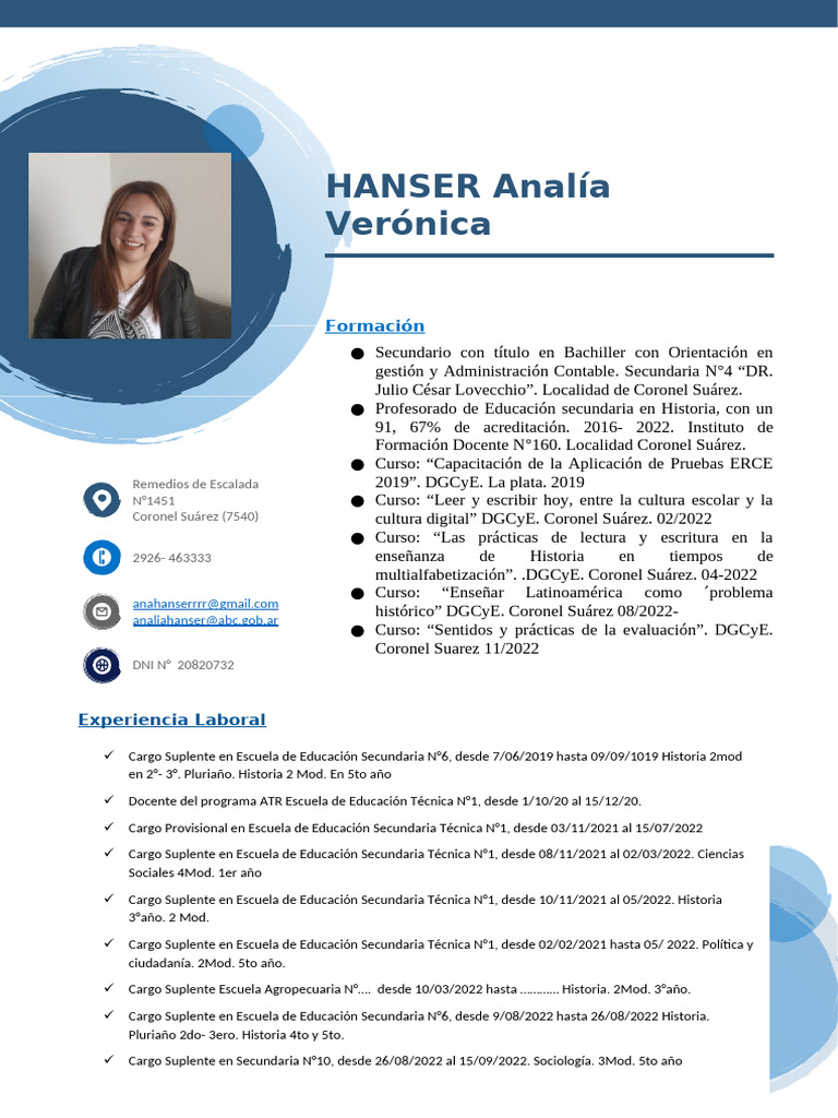 CV - Anita | PDF | Educación Secundaria | Escuelas
