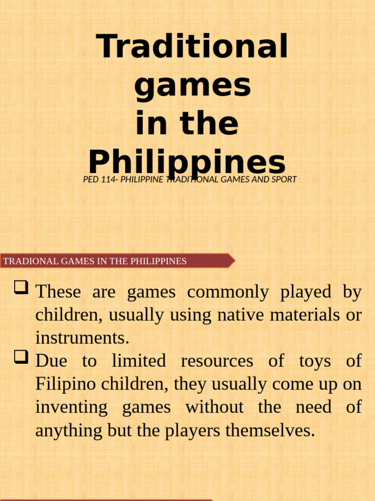 Traditional Games in The Philippines | PDF
