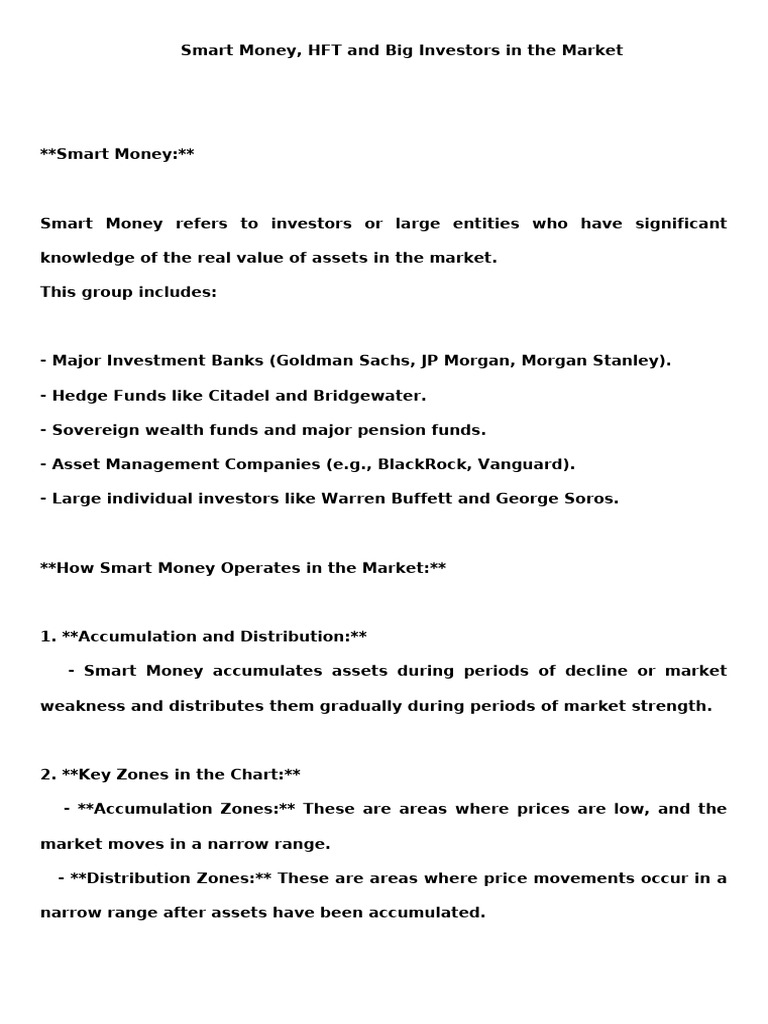 Smart Money HFT Summary English-1 | PDF | High Frequency Trading | Hedge Fund
