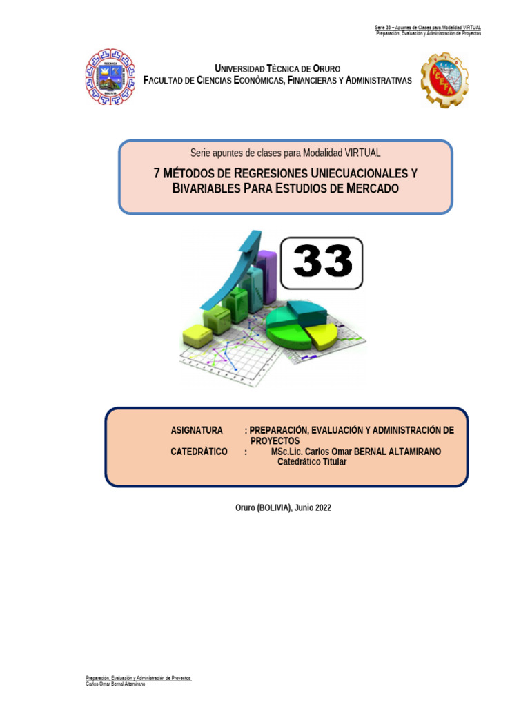 Regresiones Uniecuacionales Bivariables | PDF | Determinante | Física ...