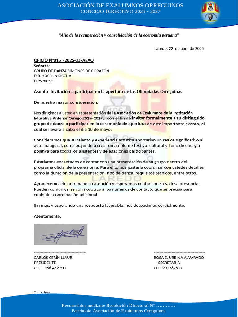 Solic. #15 Danza Simones | PDF