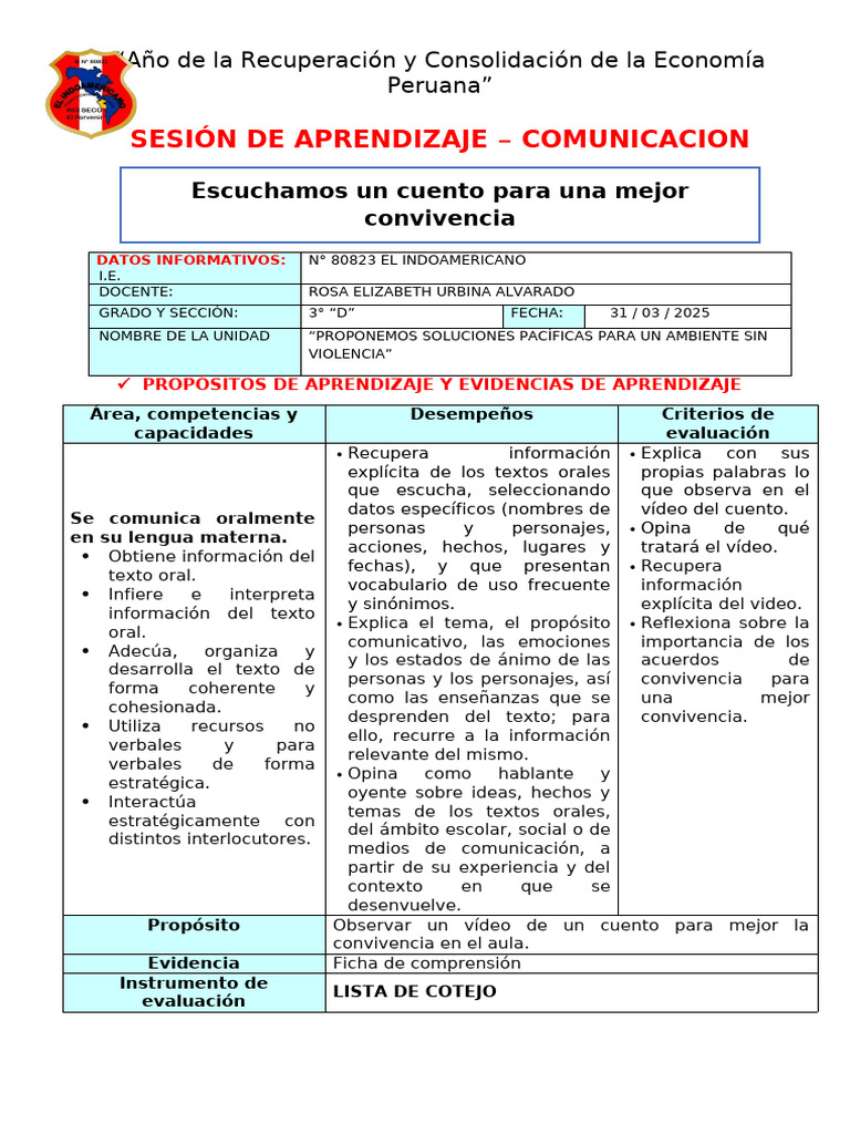 Mejora de Convivencia en el Aula | PDF | Evaluación | Cognición
