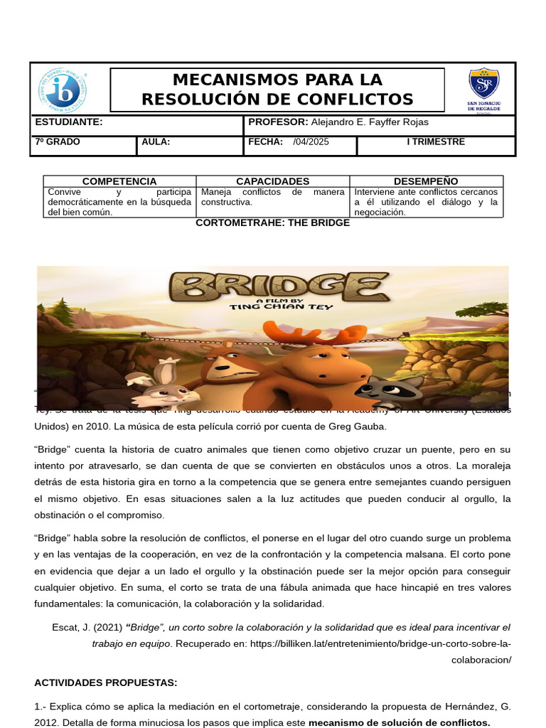 El Puente Cortometraje Ficha Técnica | PDF | Psicología Social