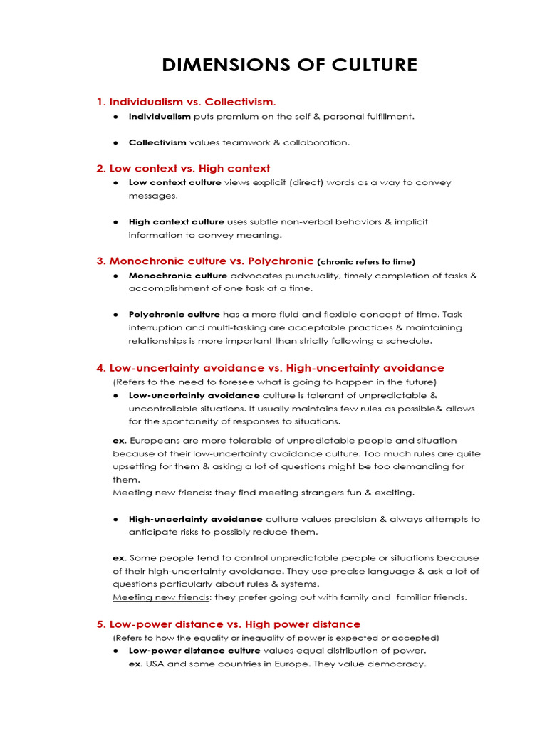 Dimensions of Culture | PDF | Liberal Arts Education | Social Psychology