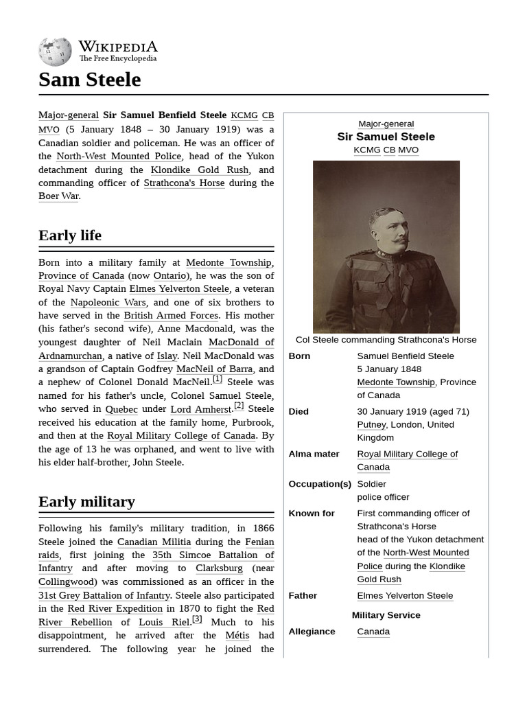 Biography Law Enforcement Sam - Steele | PDF | Military Of Canada | Military
