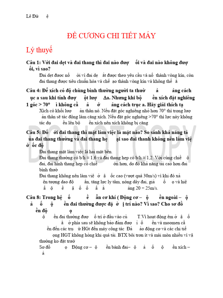 Chi Tiết Máy Có Lời Giải - HaUI | PDF