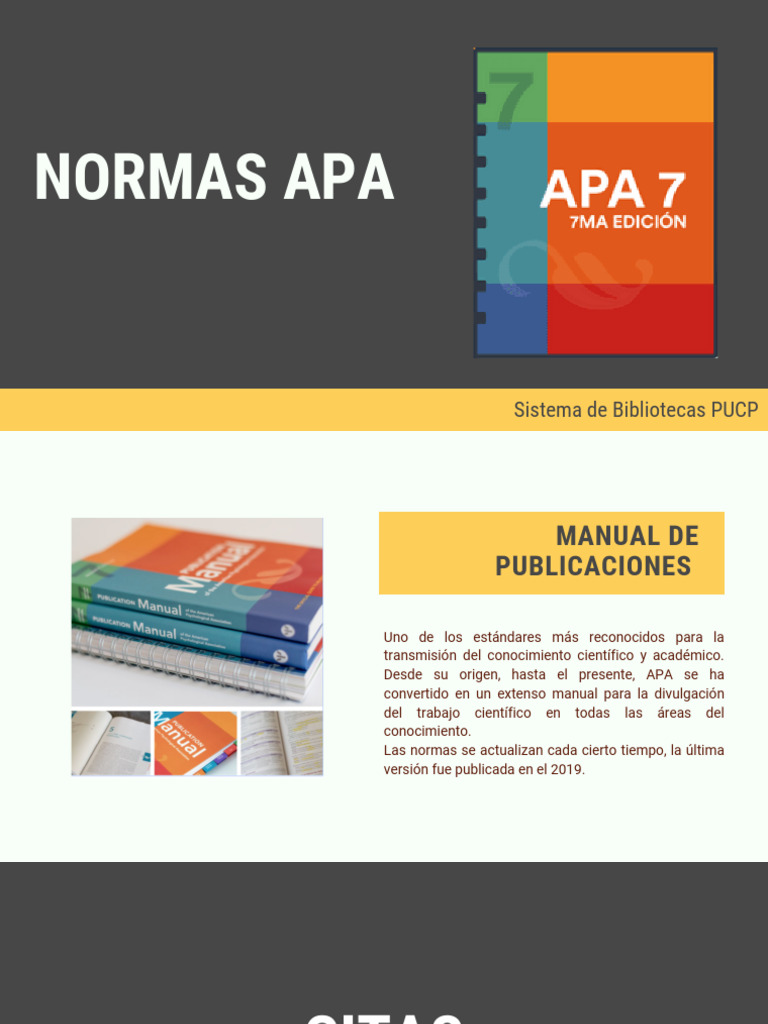 Normas APA 7ma Edición PUCP | PDF | Estilo apa | Comillas