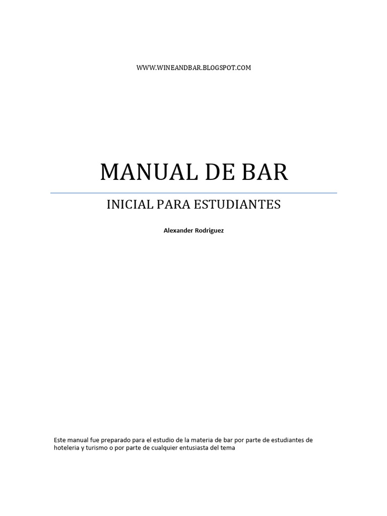 MANUAl de BARMAN | PDF | brandy | Cócteles