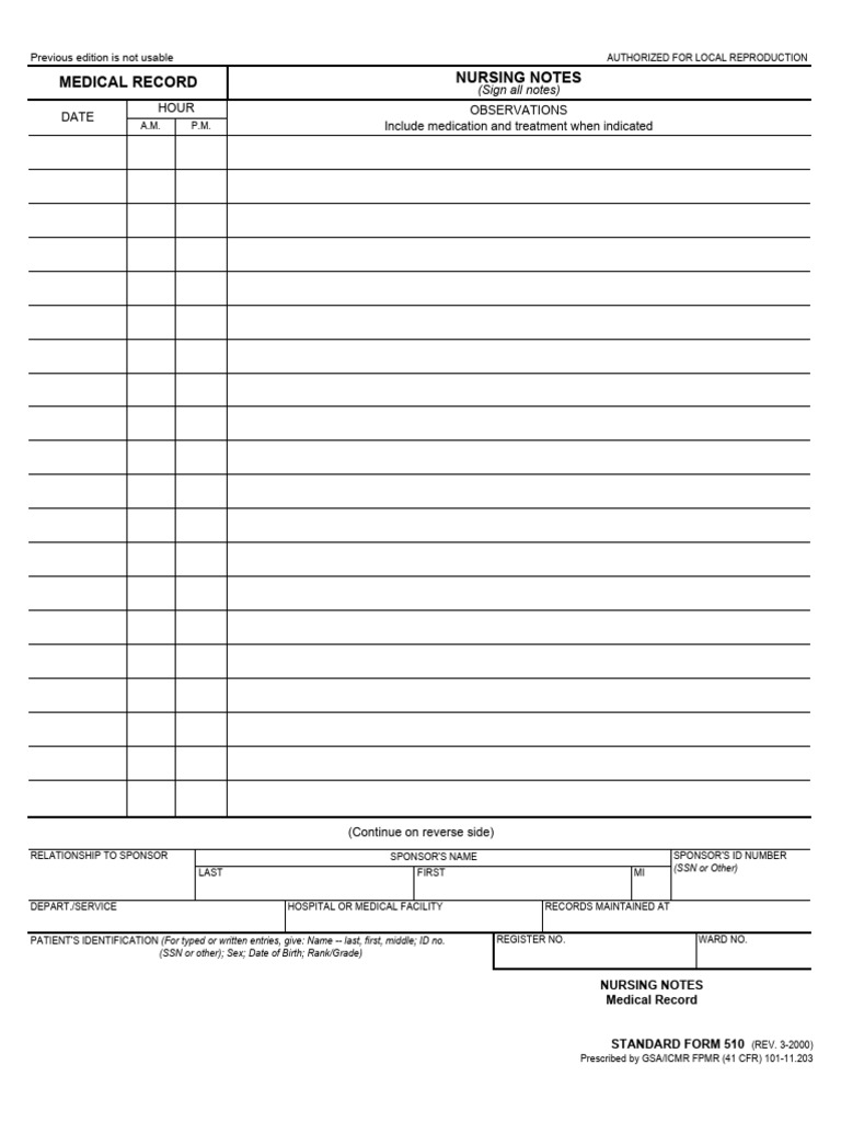 SF 510 | PDF | Medical Record | Health Care