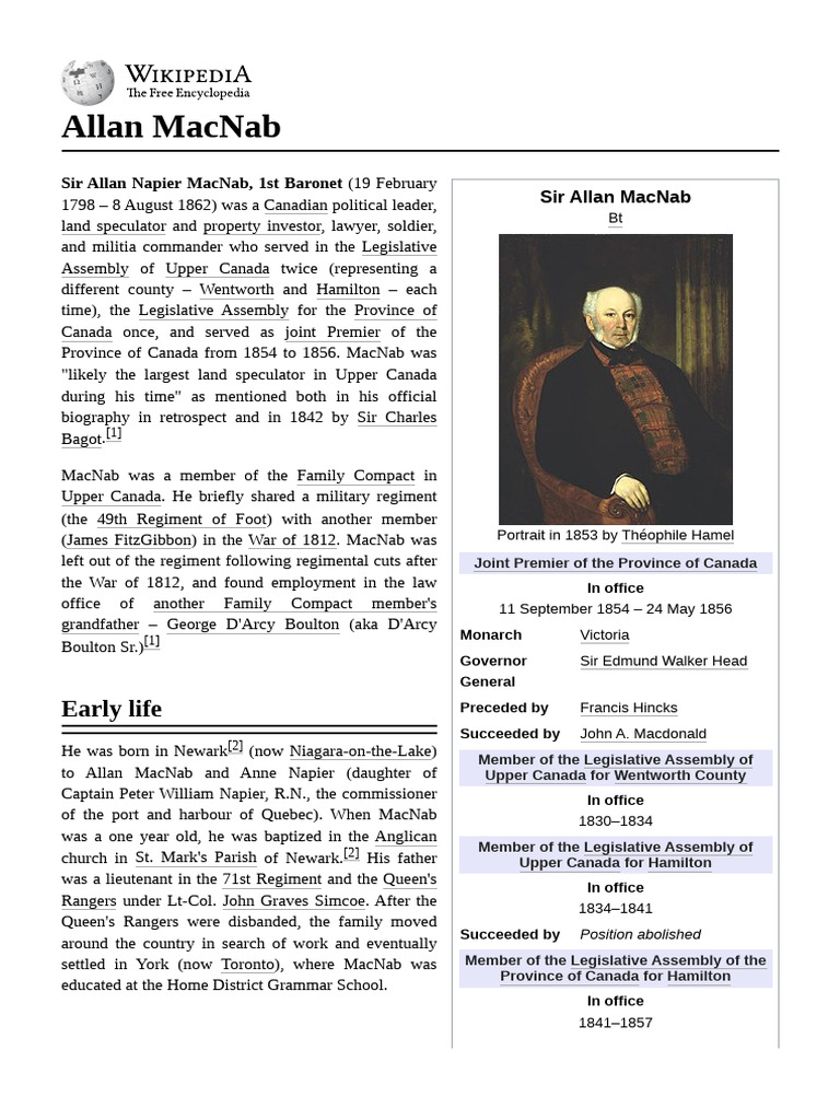 Biography Politics Allan - MacNab | PDF