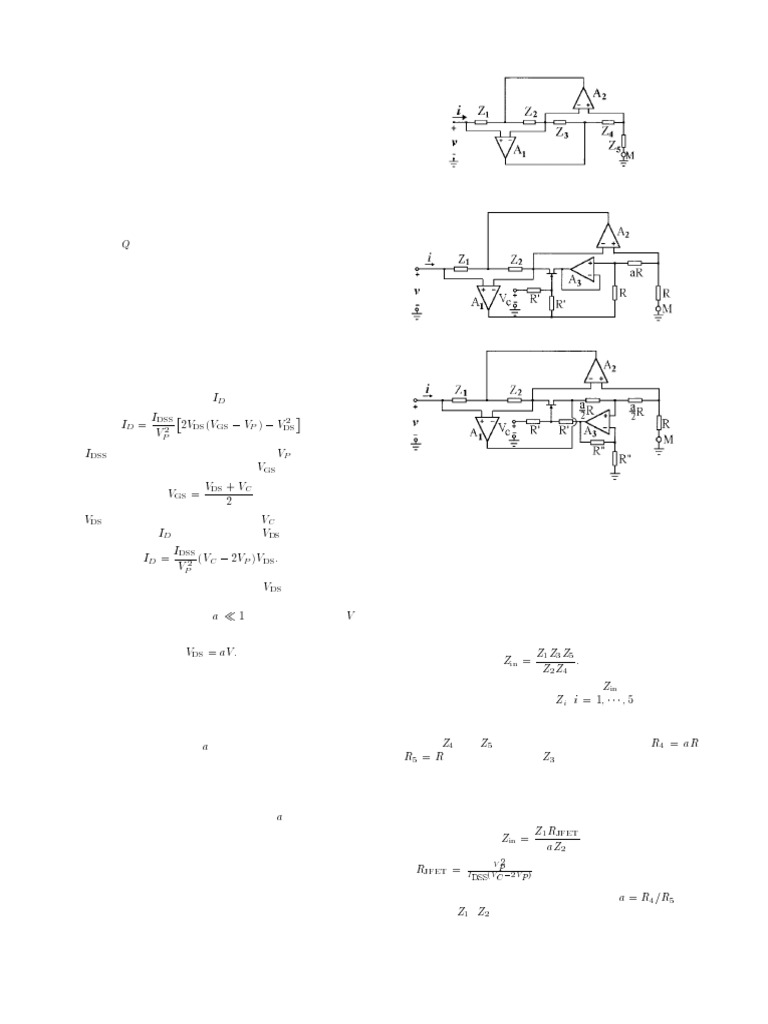 New General Immittance Converter JFET Voltage-Controlled Impedances and ...