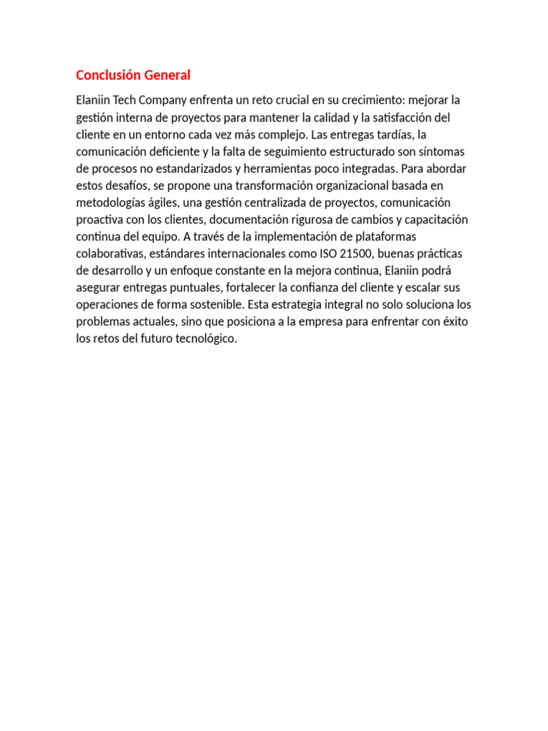 Conclusión General | PDF