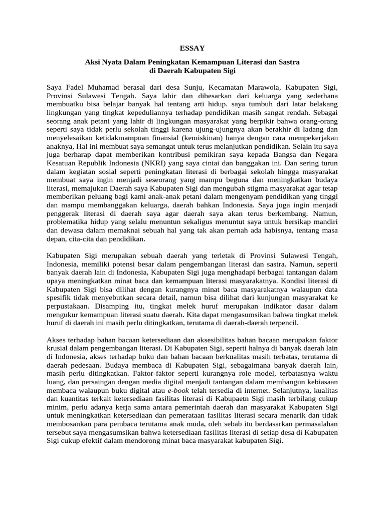 ESSAY LPDP Fadel Muhamad | PDF