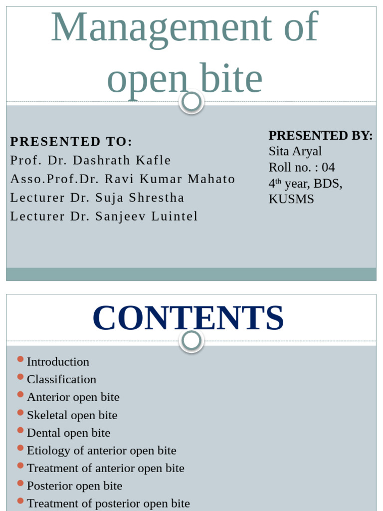 Posterior Open Bite Treatment Overview | PDF | Mouth | Dentistry Branches