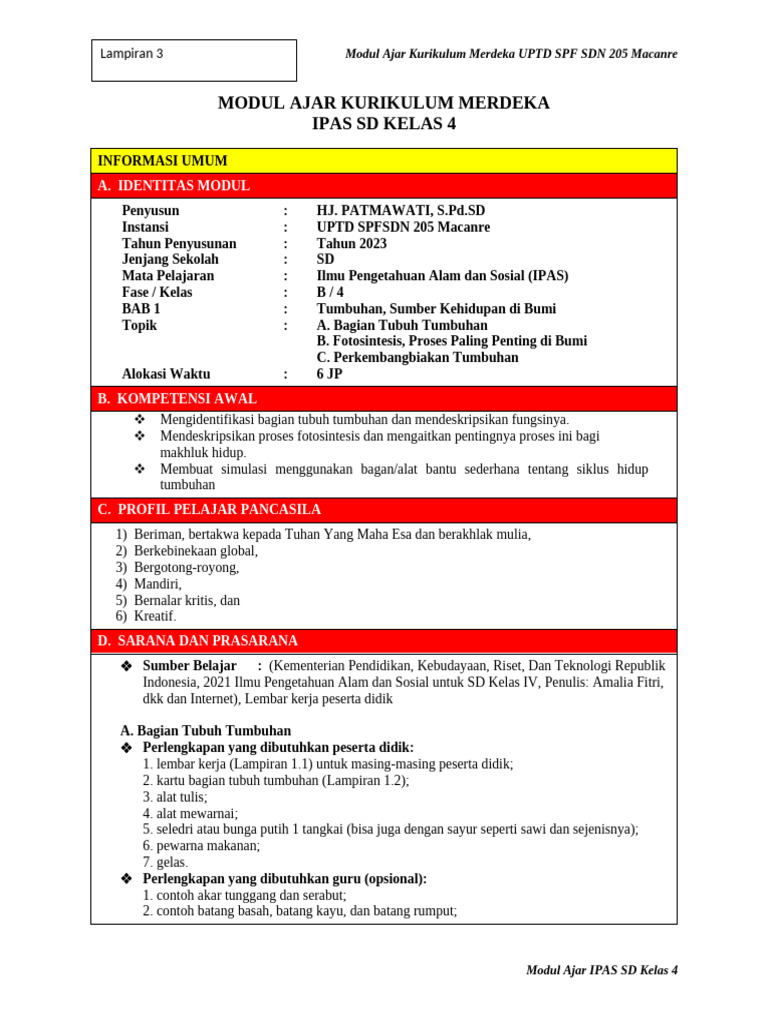 Modul Ajar IPAS | PDF