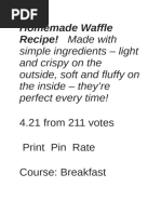 Preppy Kitchen Waffle Recipe | PDF | Waffle | Fat