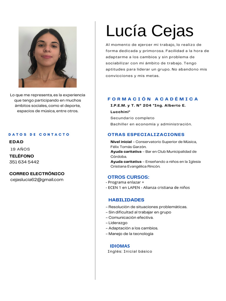 CV - Lucía Cejas | PDF