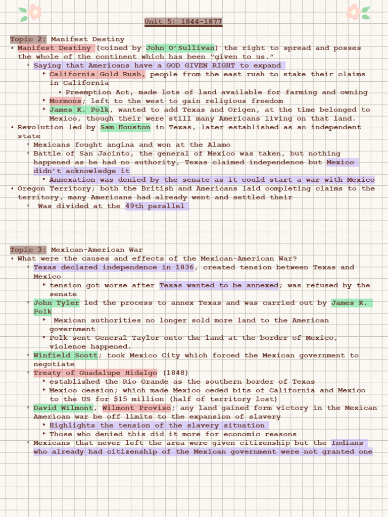 Manifest Destiny and Pre-Civil War Tensions | PDF | Confederate States ...