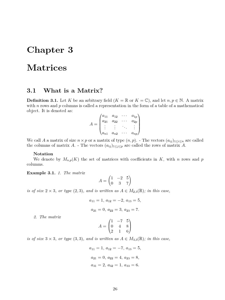 Chapter 3 | PDF | Matrix (Mathematics) | Mathematical Objects