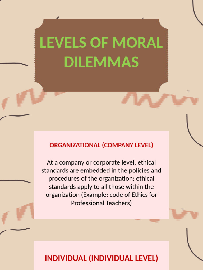Levels of Moral Dilemmas | PDF