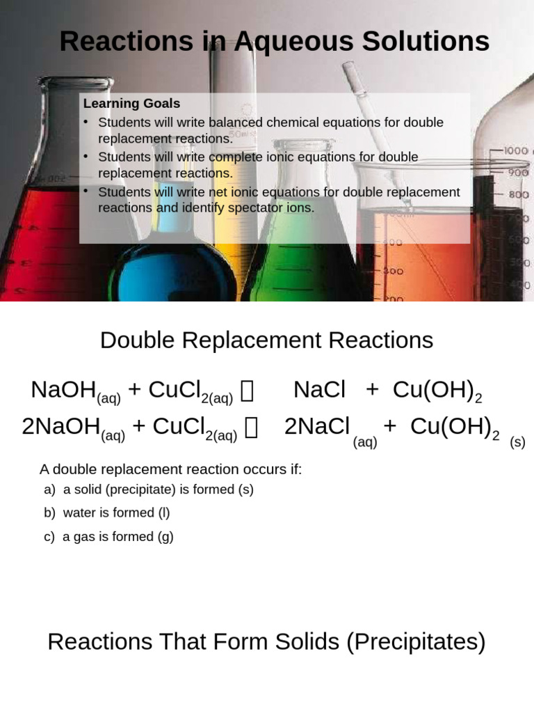 Net Ionic Equations Slides | PDF | Salt (Chemistry) | Precipitation (Chemistry)