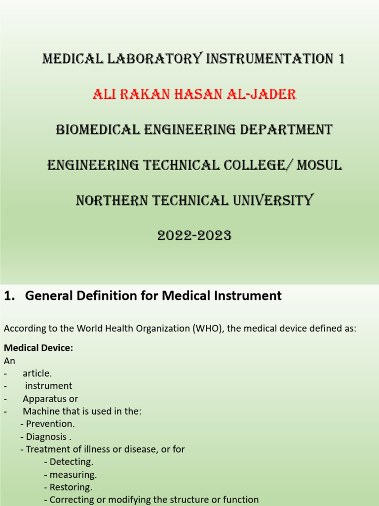 Overview of Medical Laboratory Instruments | PDF | Sensor | Medical Device
