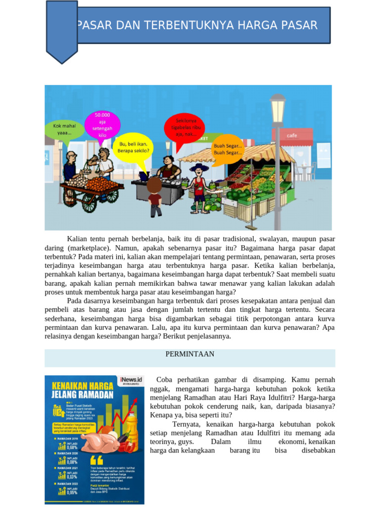 Bahan Ajar - Permintaan Dan Penawaran | PDF