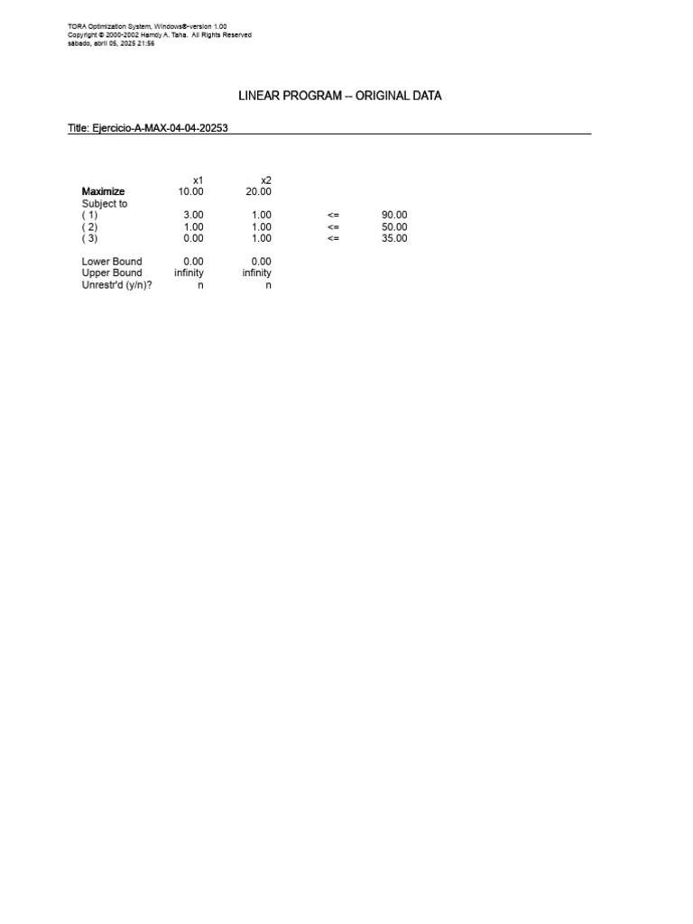 Ejercicio-A-MAX-TORA-SIMPLEX-Interacciones | PDF | Theoretical Computer ...