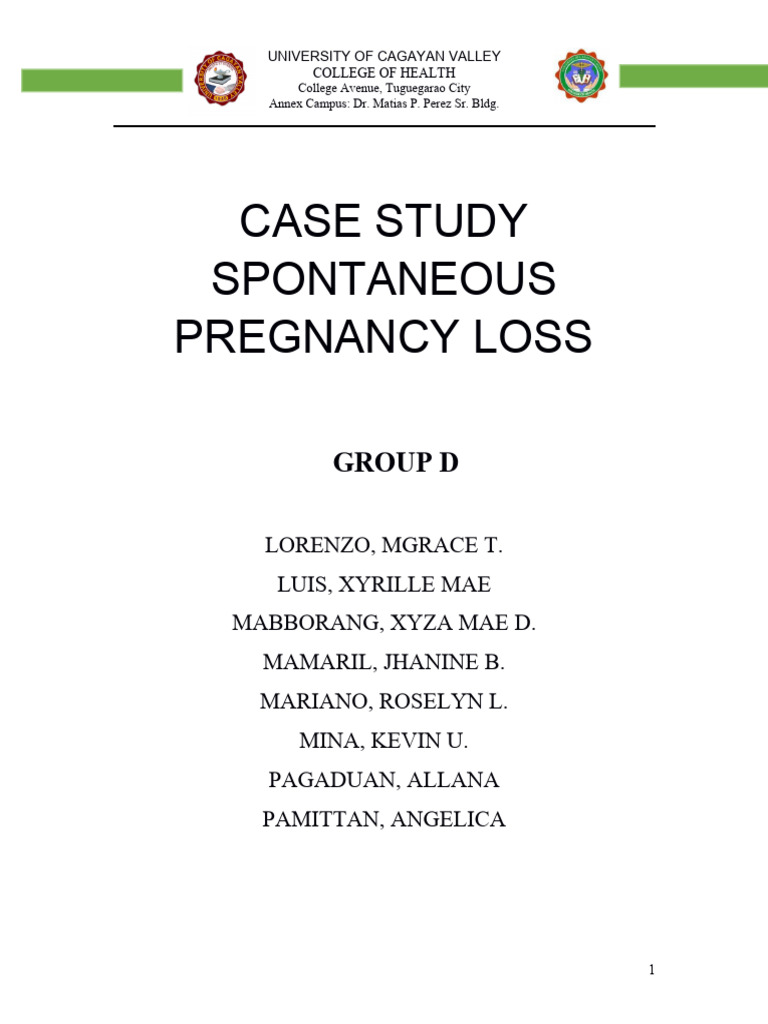 Case Pre Spopregnancyloss.1746109864913 4 | PDF | Vagina | Miscarriage