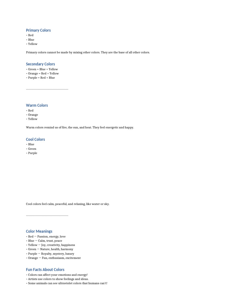 Triptico Colors in English Triptych | PDF