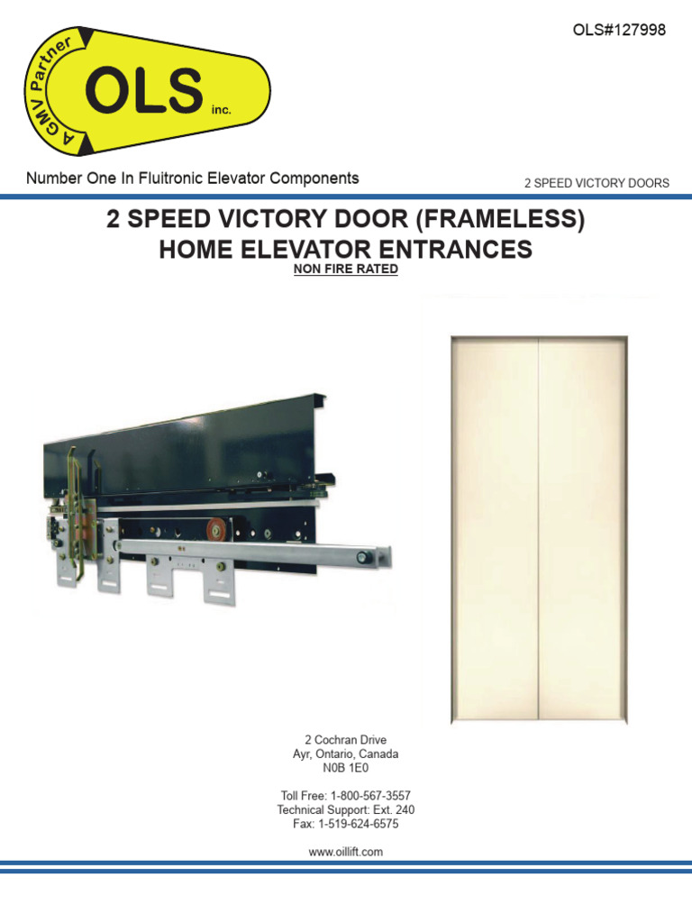 Door System 2 Speed With Frameless Landing | PDF | Drill | Door
