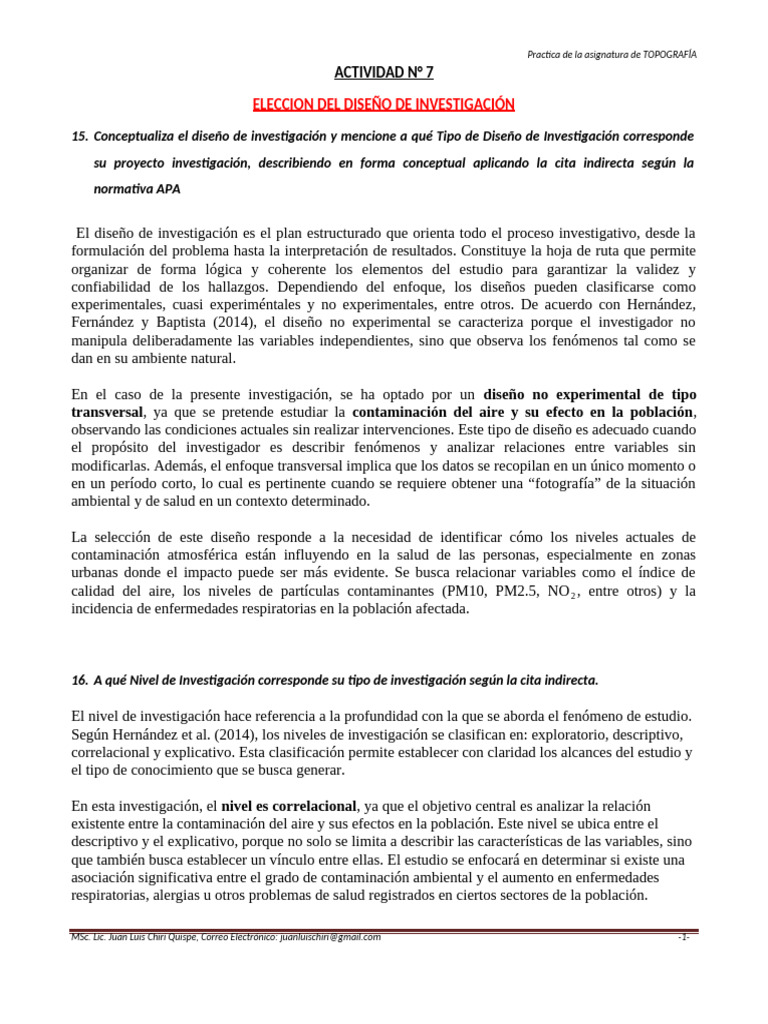 02 ActividadesMetodos2025 Wendo | PDF | La contaminación del aire | Contaminación