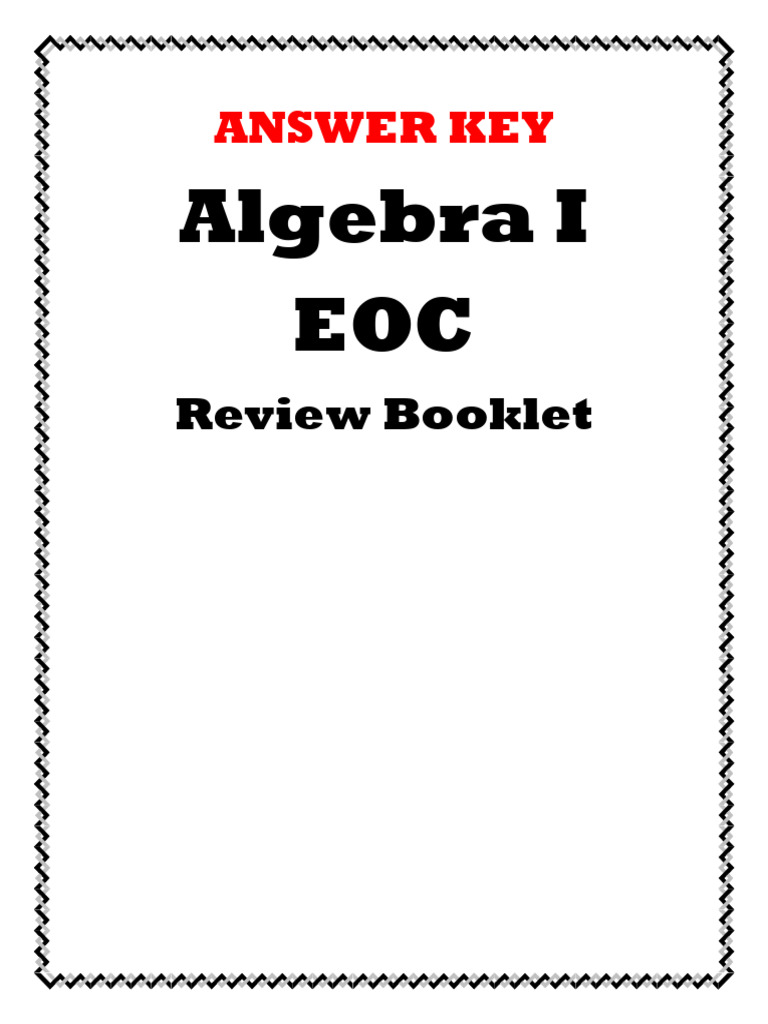 Answer Key Algebra I Eoc Review Booklet | PDF | Quartile | Length