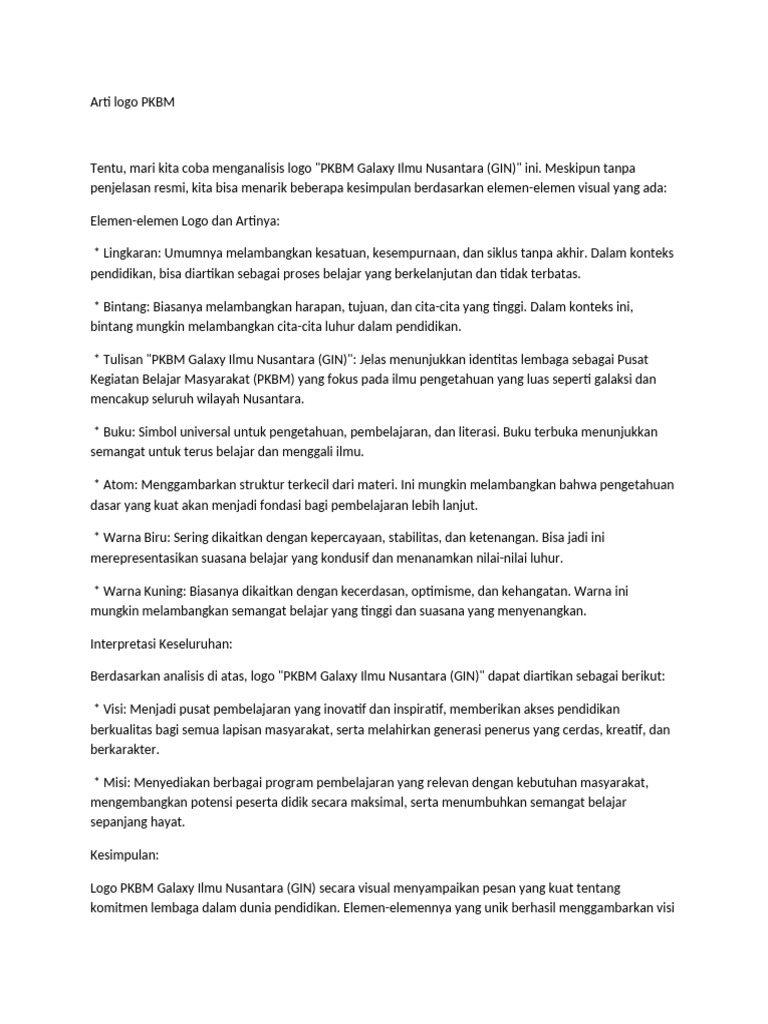 Arti logo PKBM | PDF