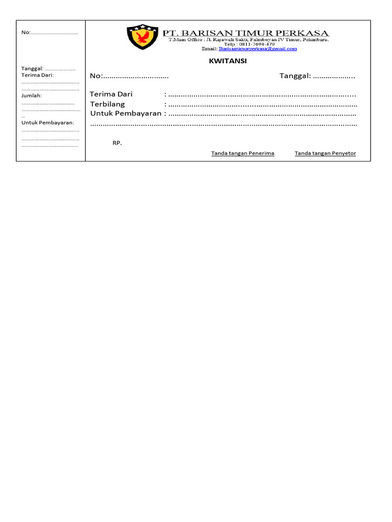 Template Kwitansi Kosong PDF/Word | PDF