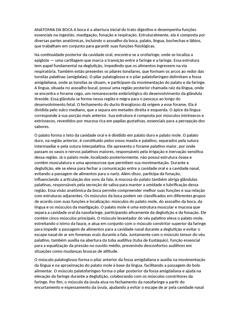 Anatomia da Boca e Suas Funções | PDF | Língua | Boca