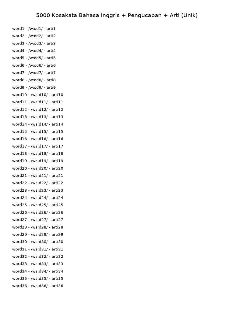 5000 Kosakata Unique | PDF