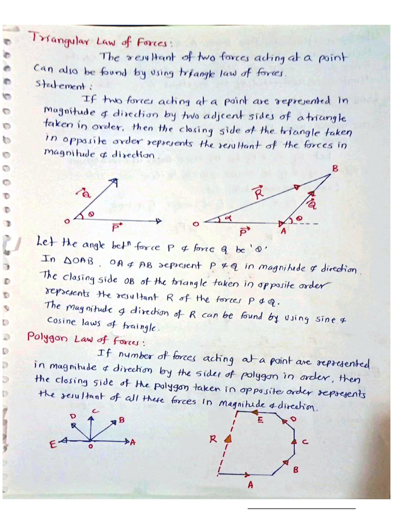 TRiangle Law, Moment, Couple | PDF