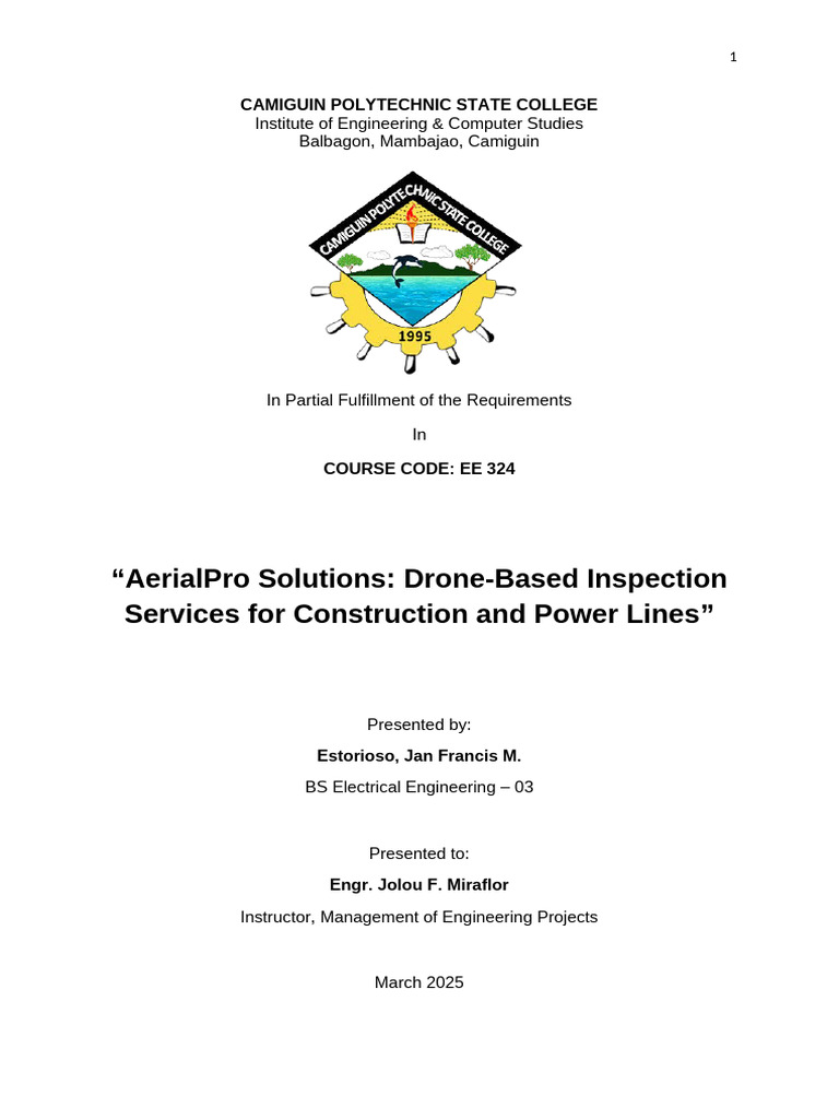 ProjectProposal Estorioso | PDF | Unmanned Aerial Vehicle | Safety