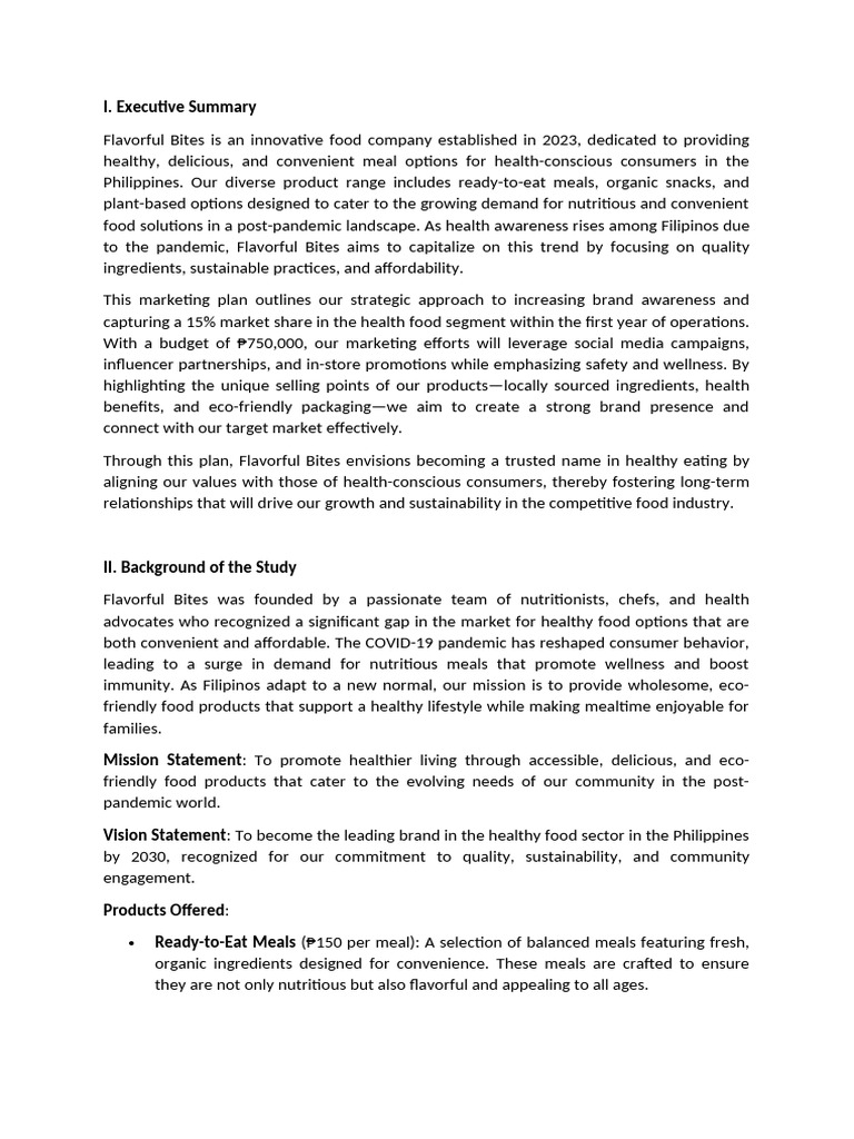 Sample Mini Marketing Plan | PDF | Marketing | Brand