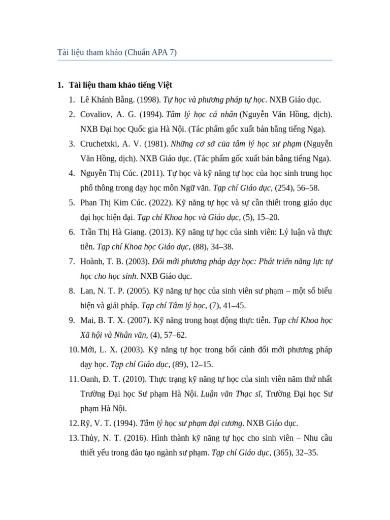 Tai Lieu Tham Khao APA | PDF