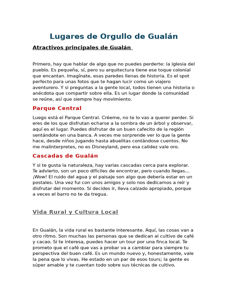 Descubre Gualán: Cultura y Naturaleza | PDF