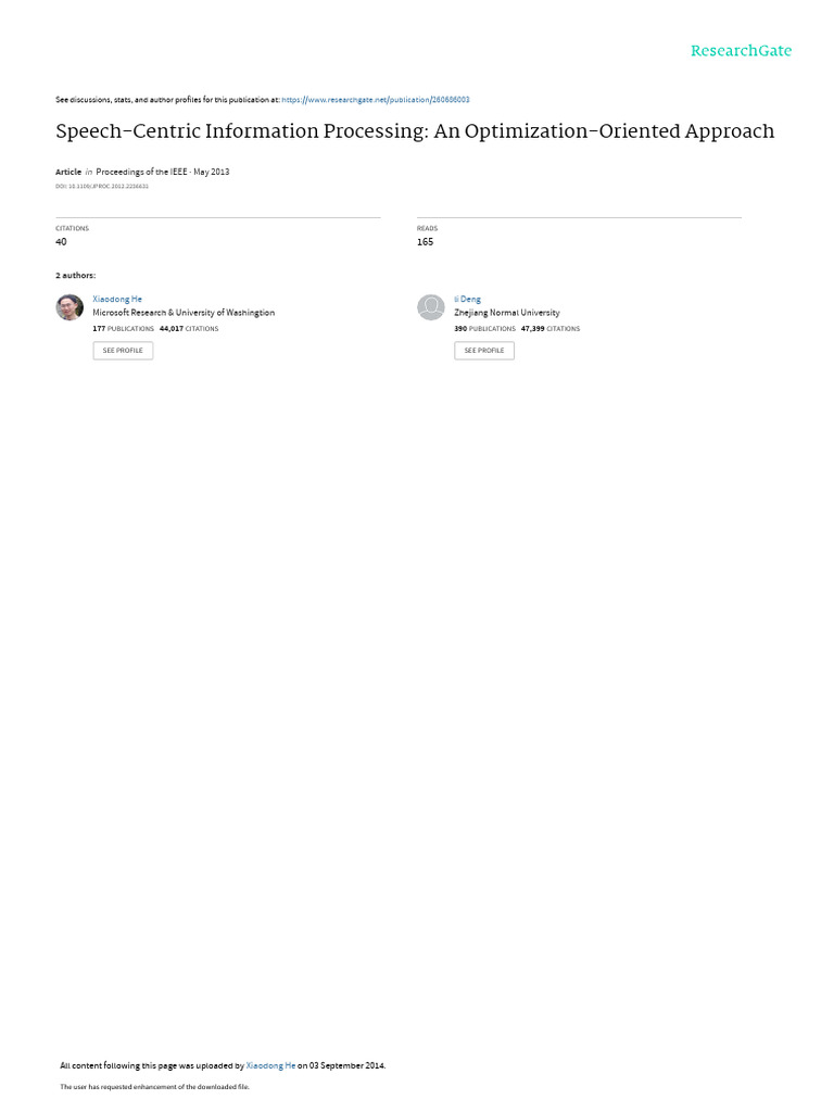 Speech-Centric_Information_Processing_An_Optimizat | PDF | Speech Recognition | System