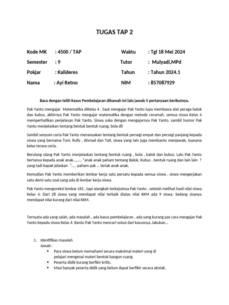 TUGAS 2 TAP MULYADI,MPd | PDF