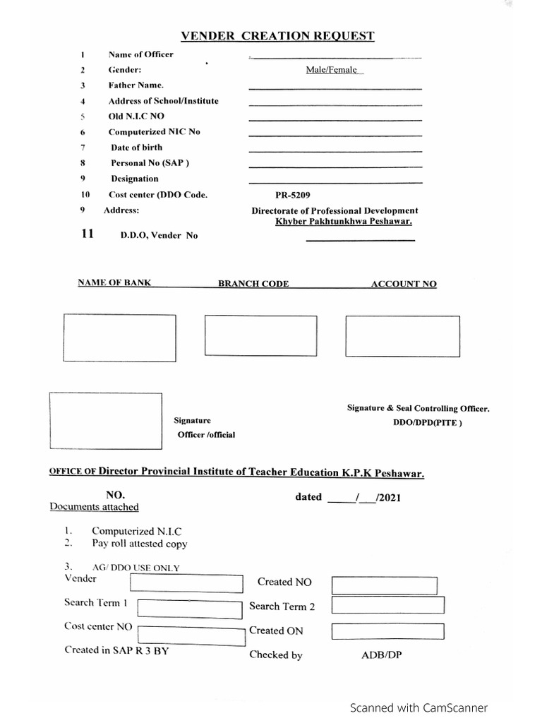 Vendor Form | PDF