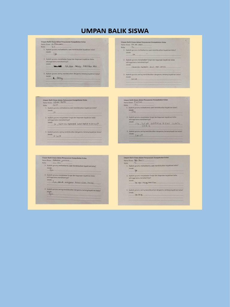 UMPAN BALIK SISWA | PDF