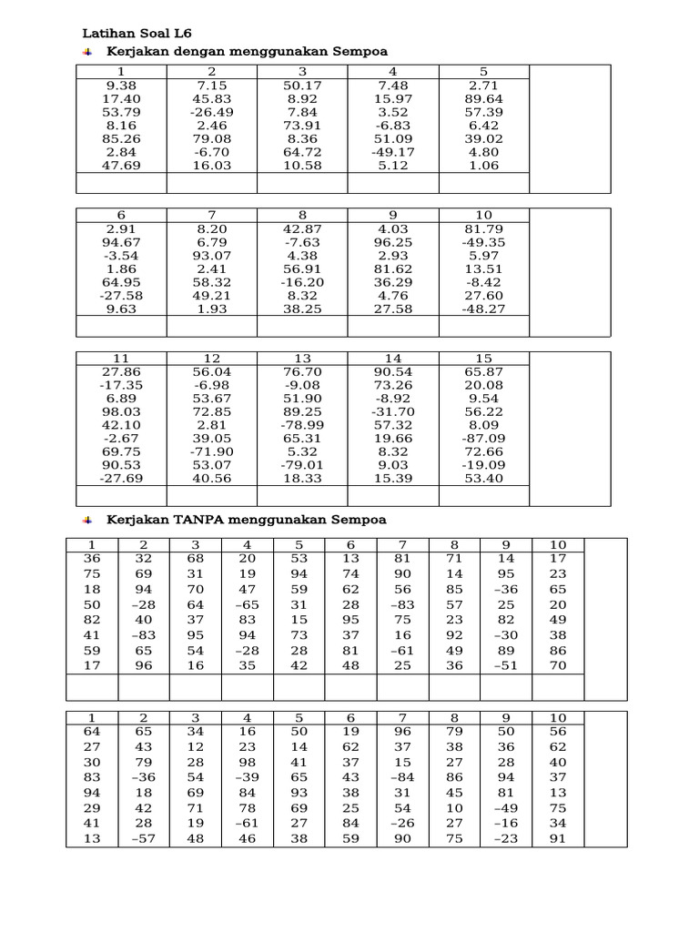 Soal Latihan L6 | PDF