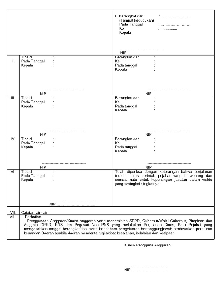 Form SPPD II Tata Laksana | PDF