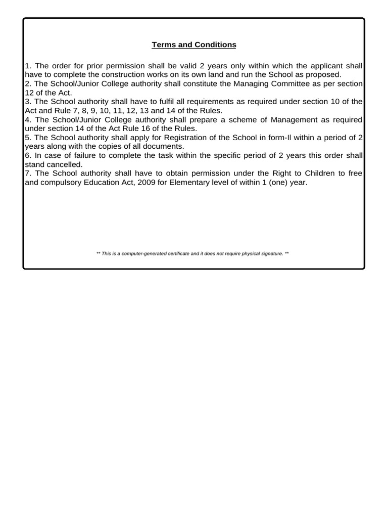 Terms and Conditions: This Is A Computer-Generated Certificate and It ...