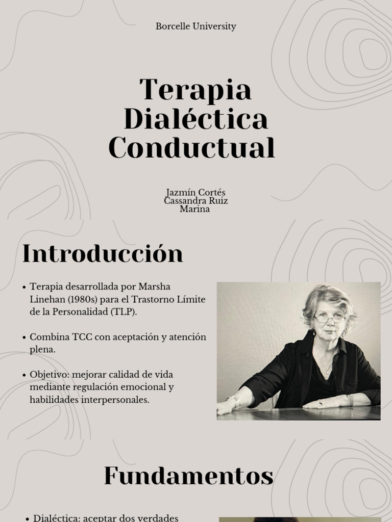 Terapia Dialéctica Conductual: Borcelle University | PDF | Las ...